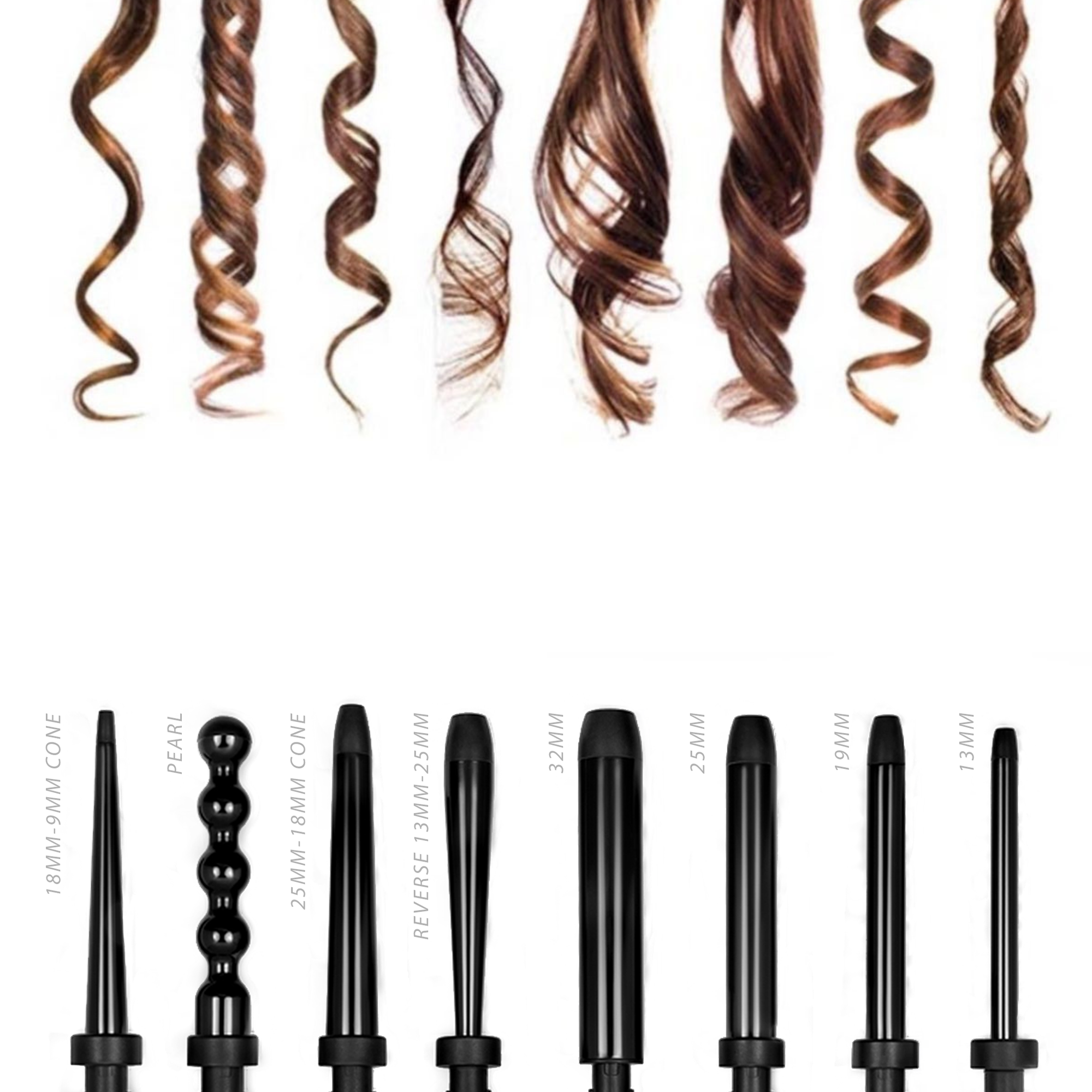 NuMe Octowand 8-in-1 Interchangeable Curling Wand Set - NuMe